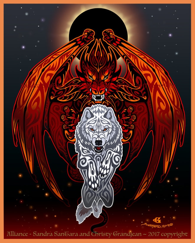 Wolf and Dragon - Etsy