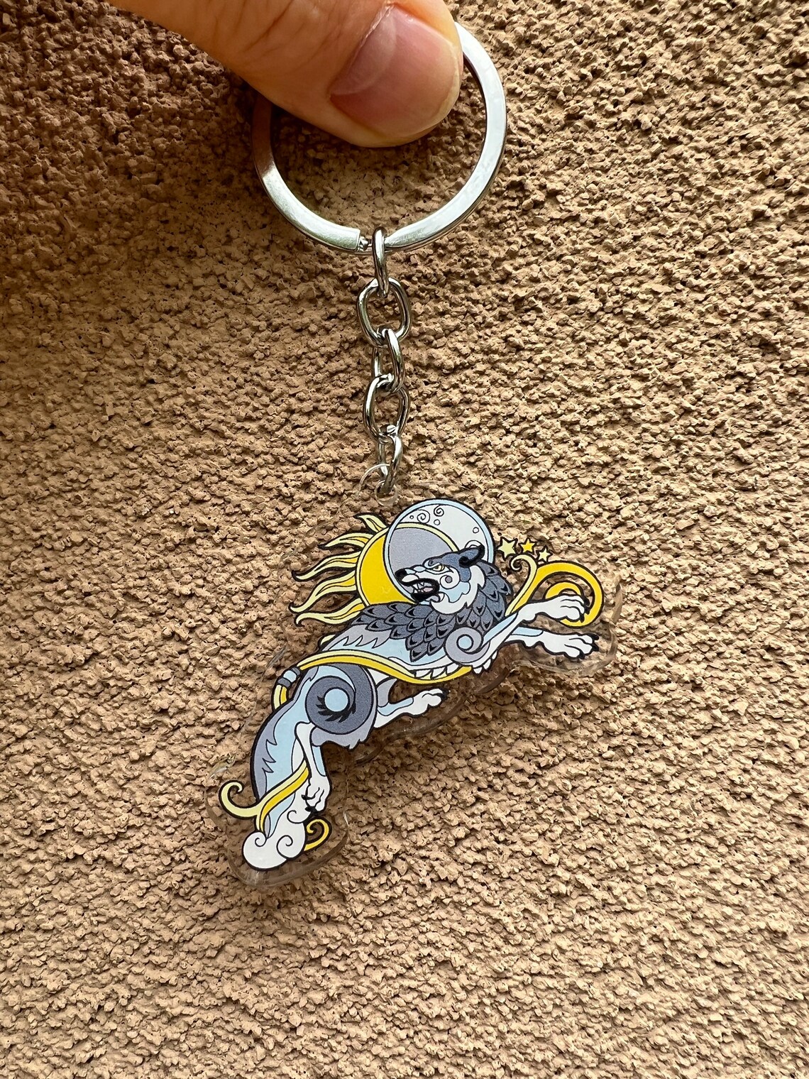 Hati Skoll Sun Moon Wolf Norse Viking Key Chains - Etsy