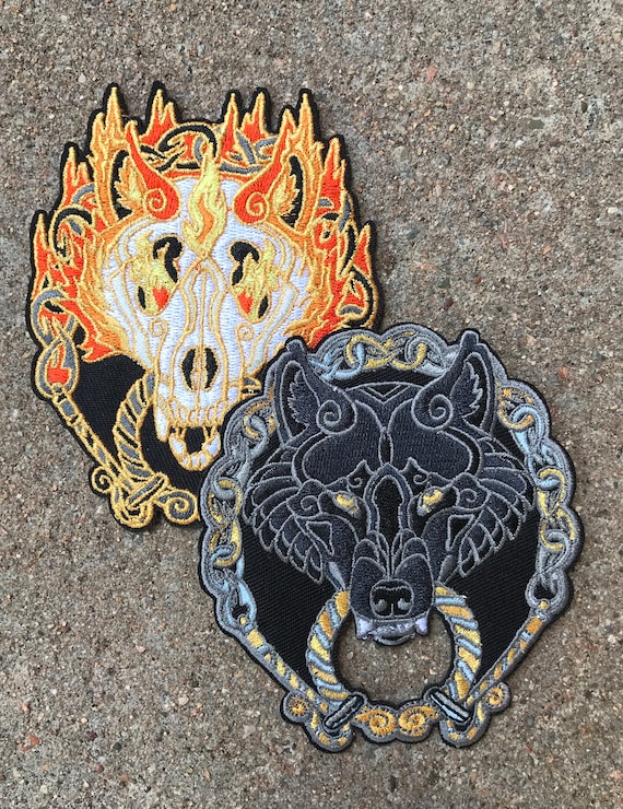 Norse Viking Wolf Fenrir Garmr Hel Hound Iron on Embroidered | Etsy