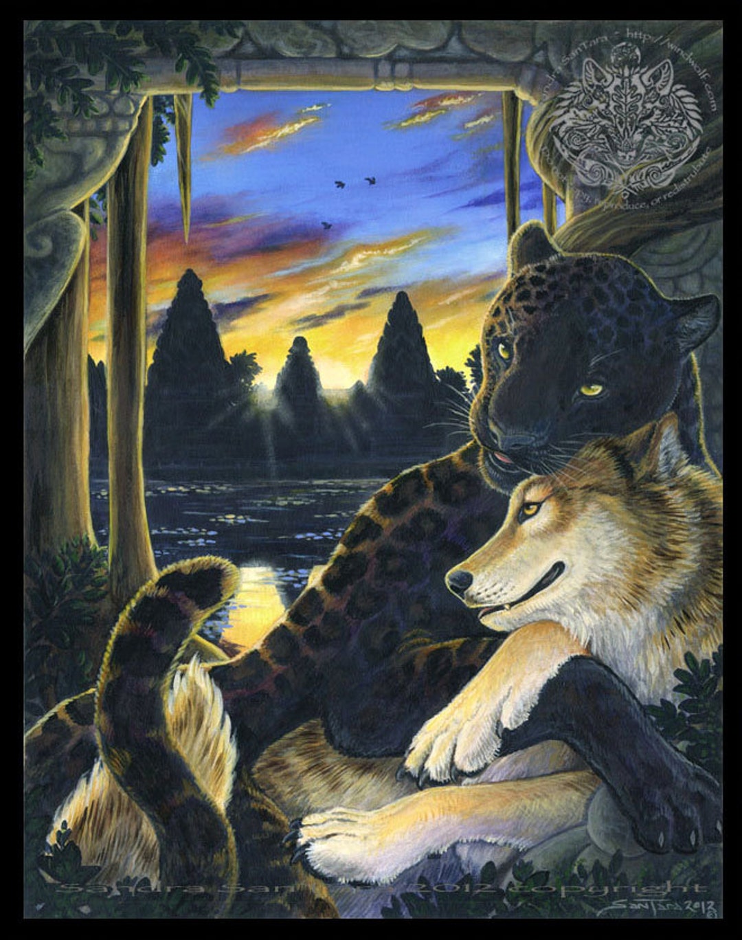 Black Panther and Wolf Lovers Couple Fantsy Print - Etsy