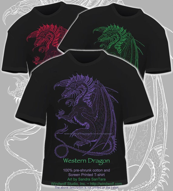 Western Winged Dragon Tee - Gem