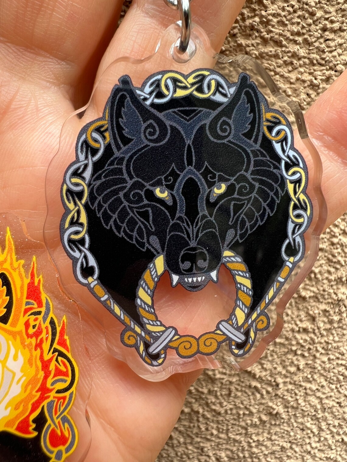 Fenrir Garmr Wolf Norse Viking Key Chains - Etsy
