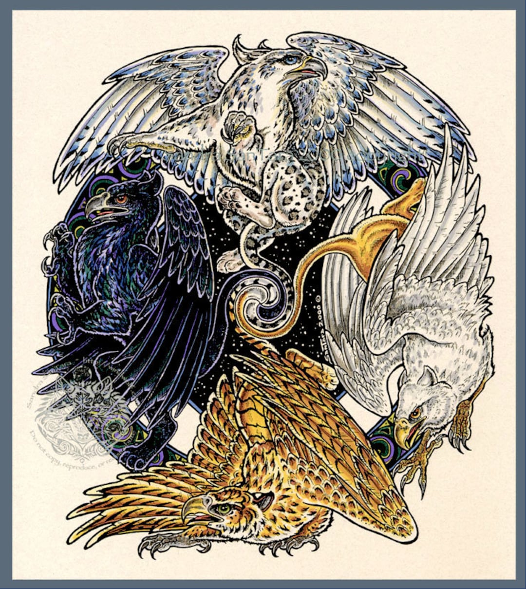 Gryphon Griffin Fantasy Mythical Beasts Print - Etsy