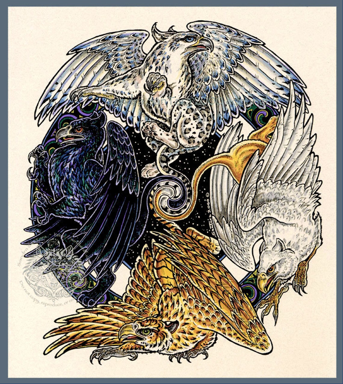 Gryphon Griffin Fantasy Mythical Beasts Print - Etsy