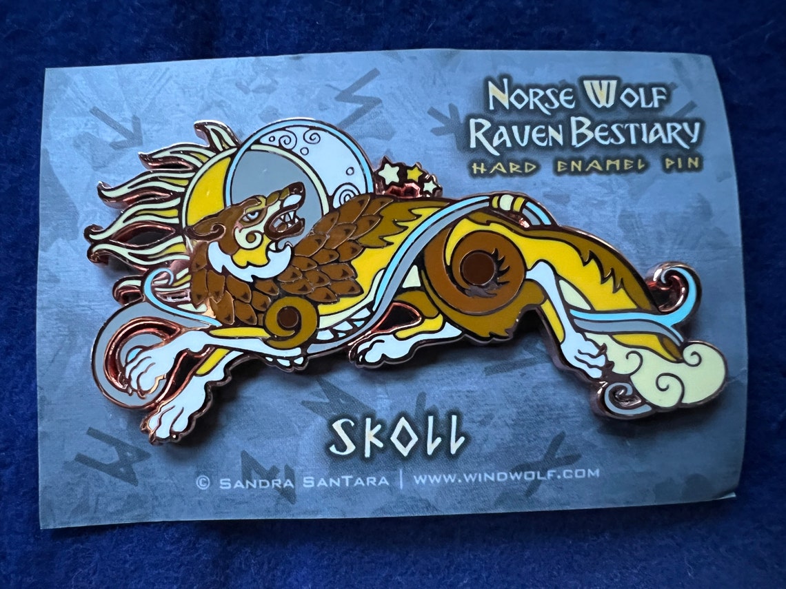 Norse Viking Hati Skoll Sun Moon Wolf Hard Enamel Collectable - Etsy