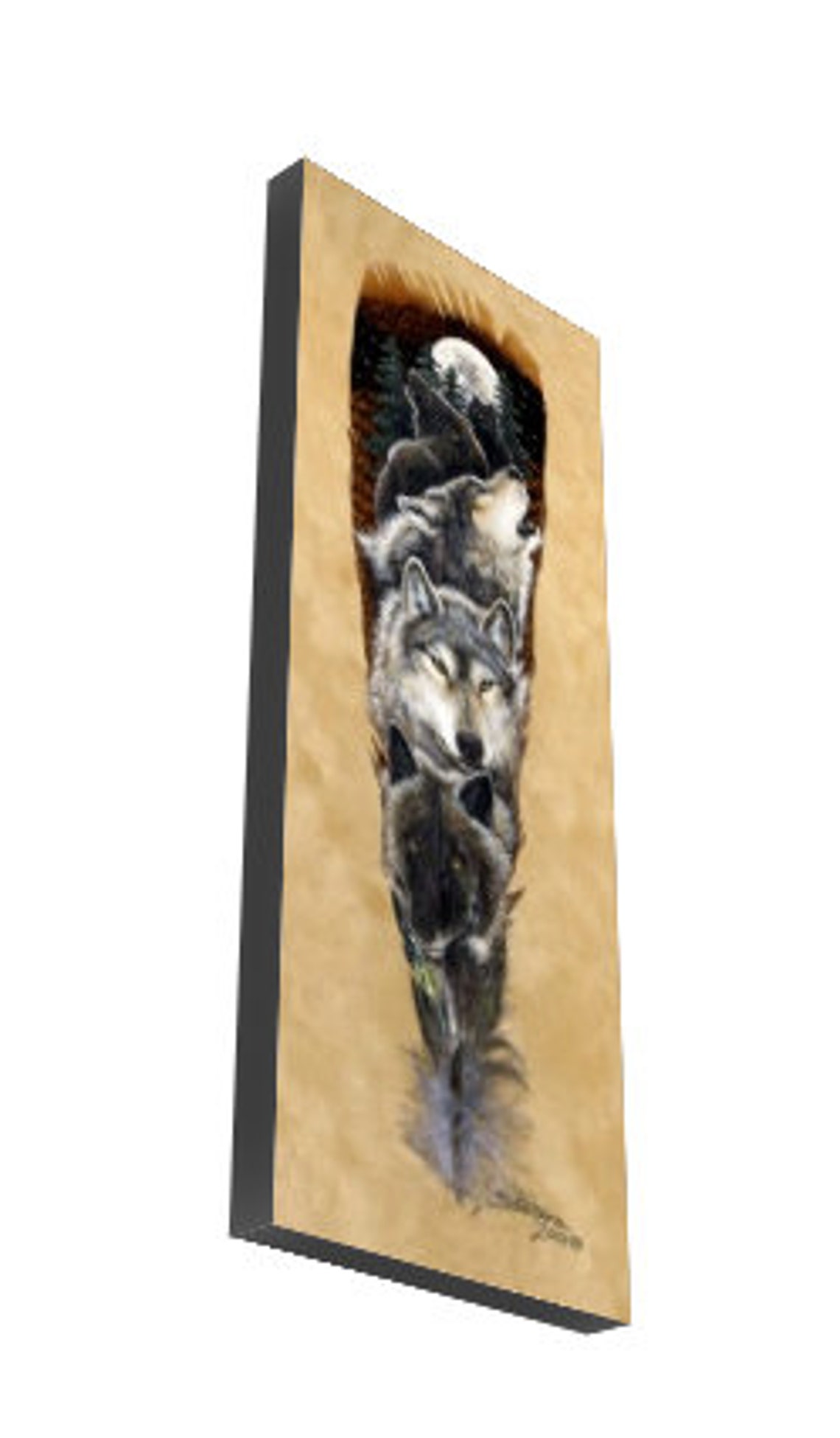 Wolf Pack Running Wildlife Art Painted Feather Print - Etsy