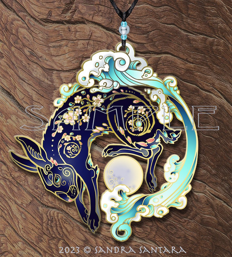 Black Blue Green White Water Rabbits Hare Bunny Feng Shui - Etsy