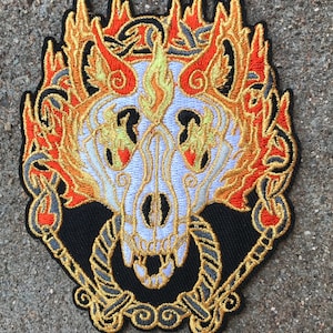 Norse Viking Wolf Fenrir Garmr Hel Hound Iron on Embroidered Patches - Etsy