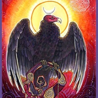 Stone Guardian I - Print - Fantasy Peregrine Falcon With Stonework and ...