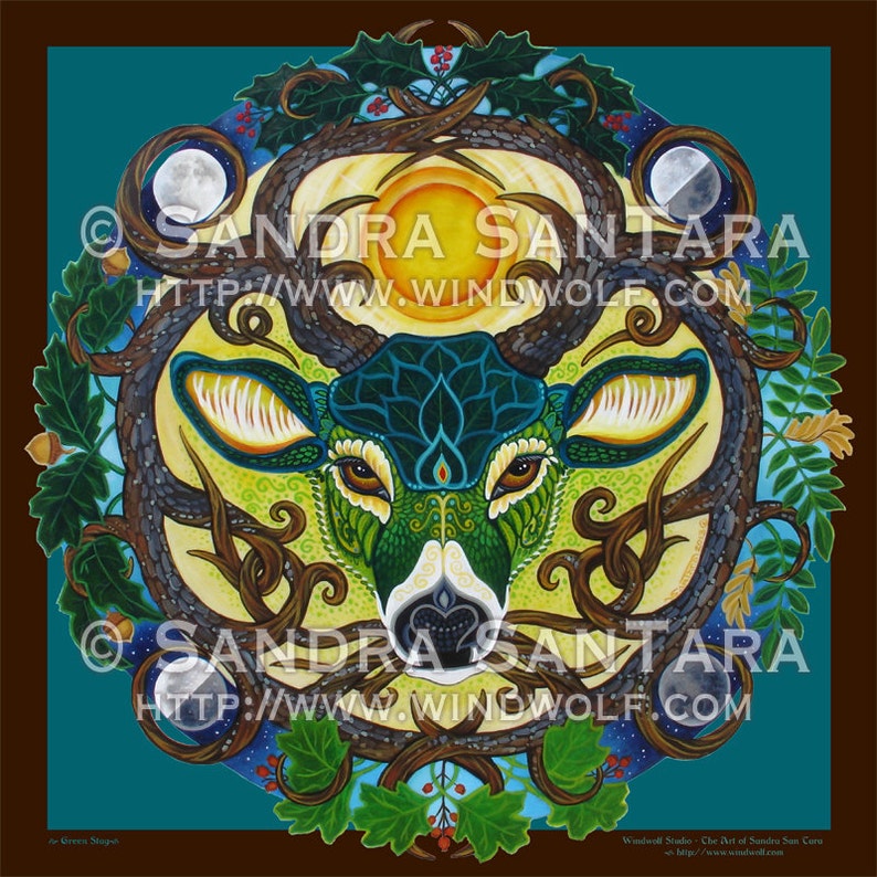 Green Forest Stag Banner - Etsy