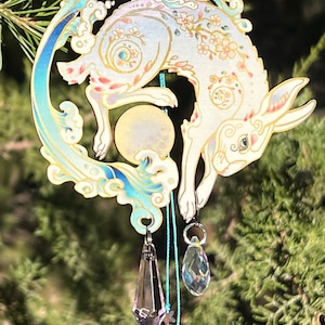 Black Blue Green White Water Rabbits Hare Bunny Feng Shui Chinese ...