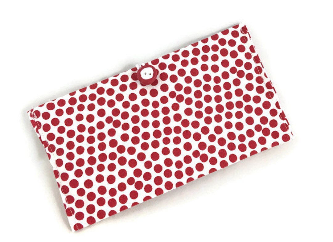 Red and White Checkbook With Button Closure - Etsy