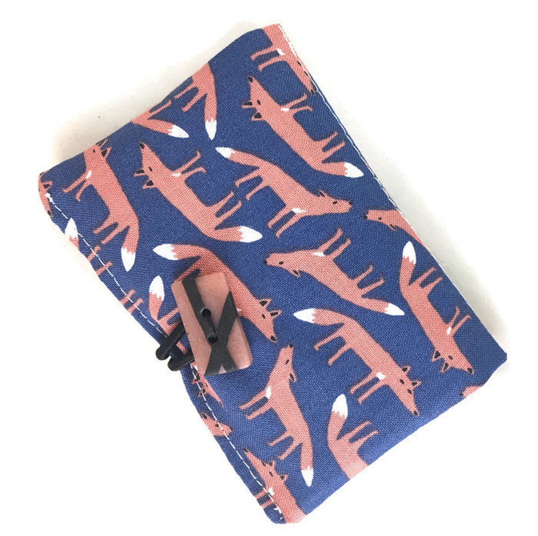 Fabric Card Case Foxes With Button Closure - Etsy