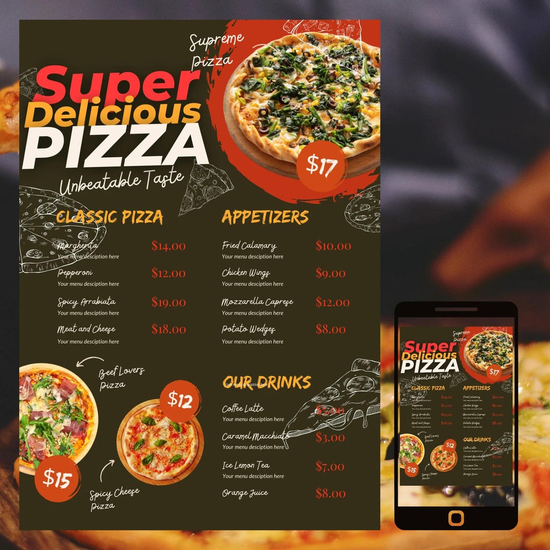 Pizza Flyer Design - Etsy