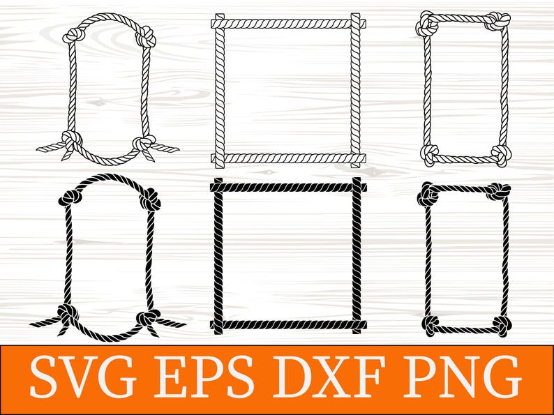 Rope Border Clipart Set, Frames, Knots (svg, Png, Eps, Dxf) - Etsy
