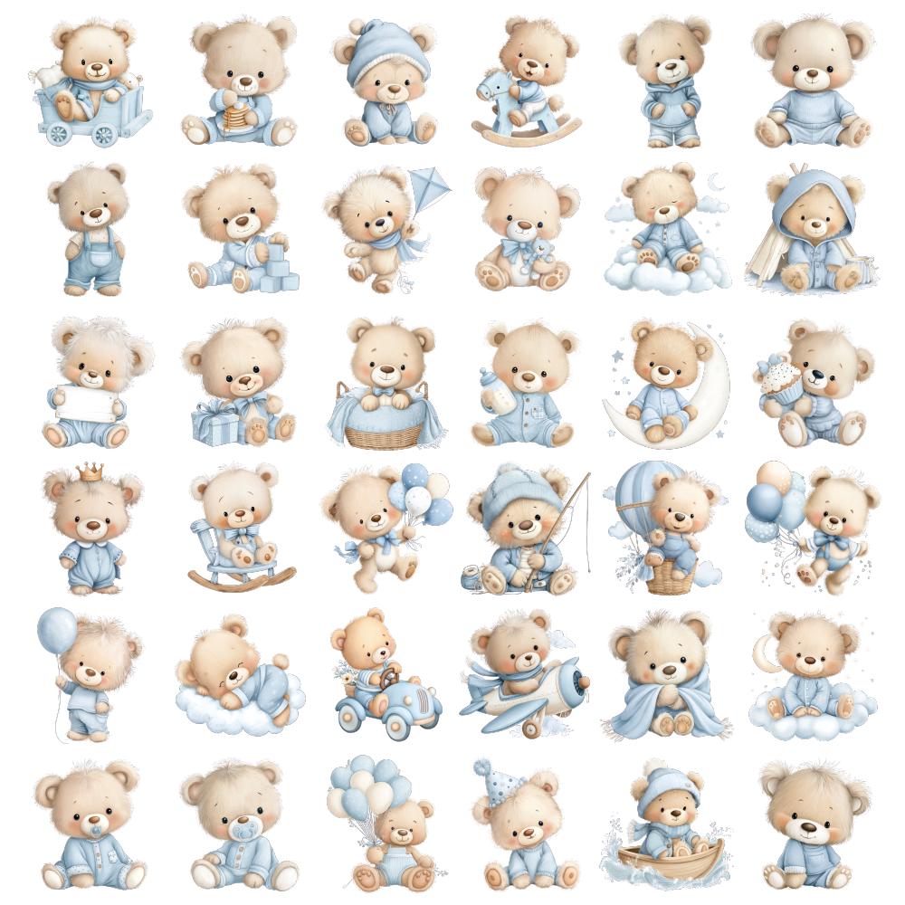 Baby Blue Teddy Bear Clipart Bundle, Kids Bear Illustration Set - Etsy