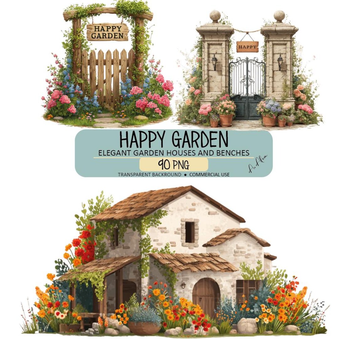 Spring Garden Clipart Set | Luxury Floral PNG Graphics - Etsy