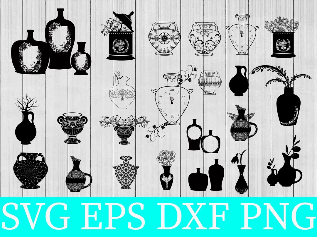Flower Vase Svg, Vase Svg, Vase Clipart, Flower in Vase Svg, Pottery ...