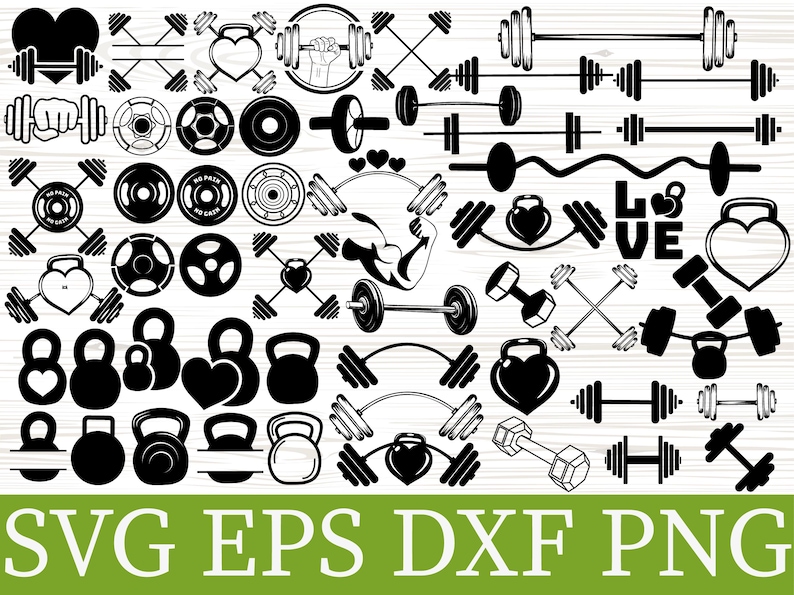 Dumbbell SVG Bundle, Fitness Svg, Dumbbell Cricut, Weight Svg, Barbell ...