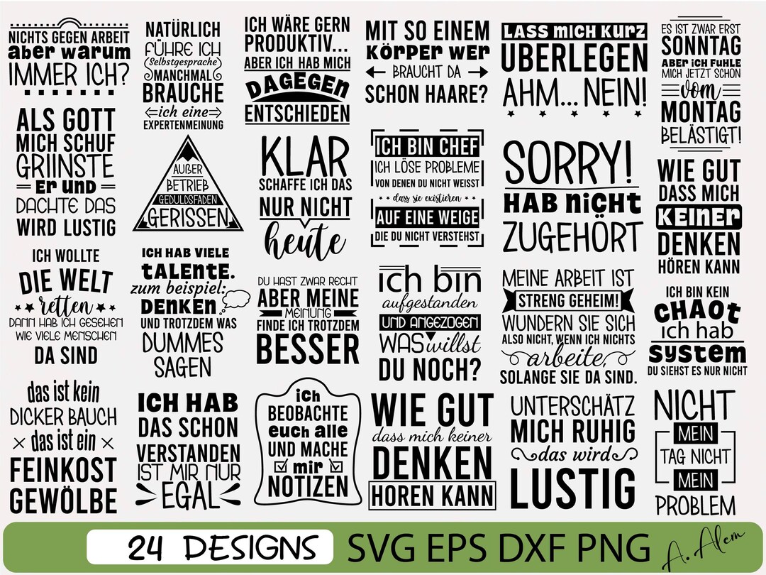 German Sayings SVG Bundle, Funny T-shirt Designs (digital Files) - Etsy