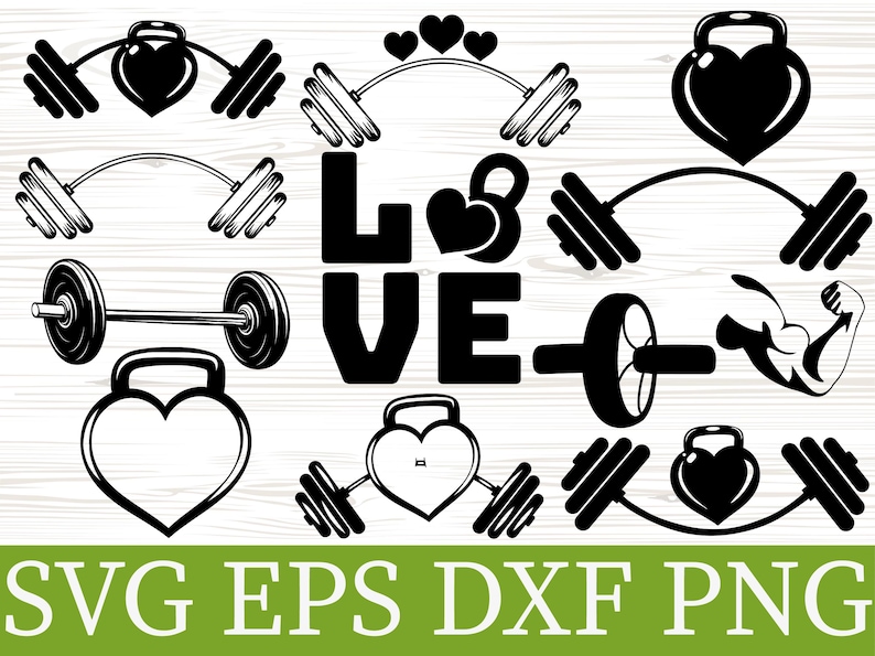Dumbbell SVG Bundle, Fitness Svg, Dumbbell Cricut, Weight Svg, Barbell ...