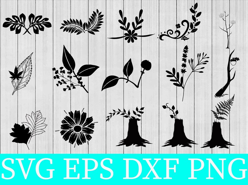 Leaves SVG Bundle,plant Svgleaf Clipart, Fall Leaves Svg,tree Leaf Svg ...