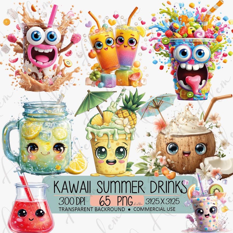 Kawaii Boba Clipart - Etsy