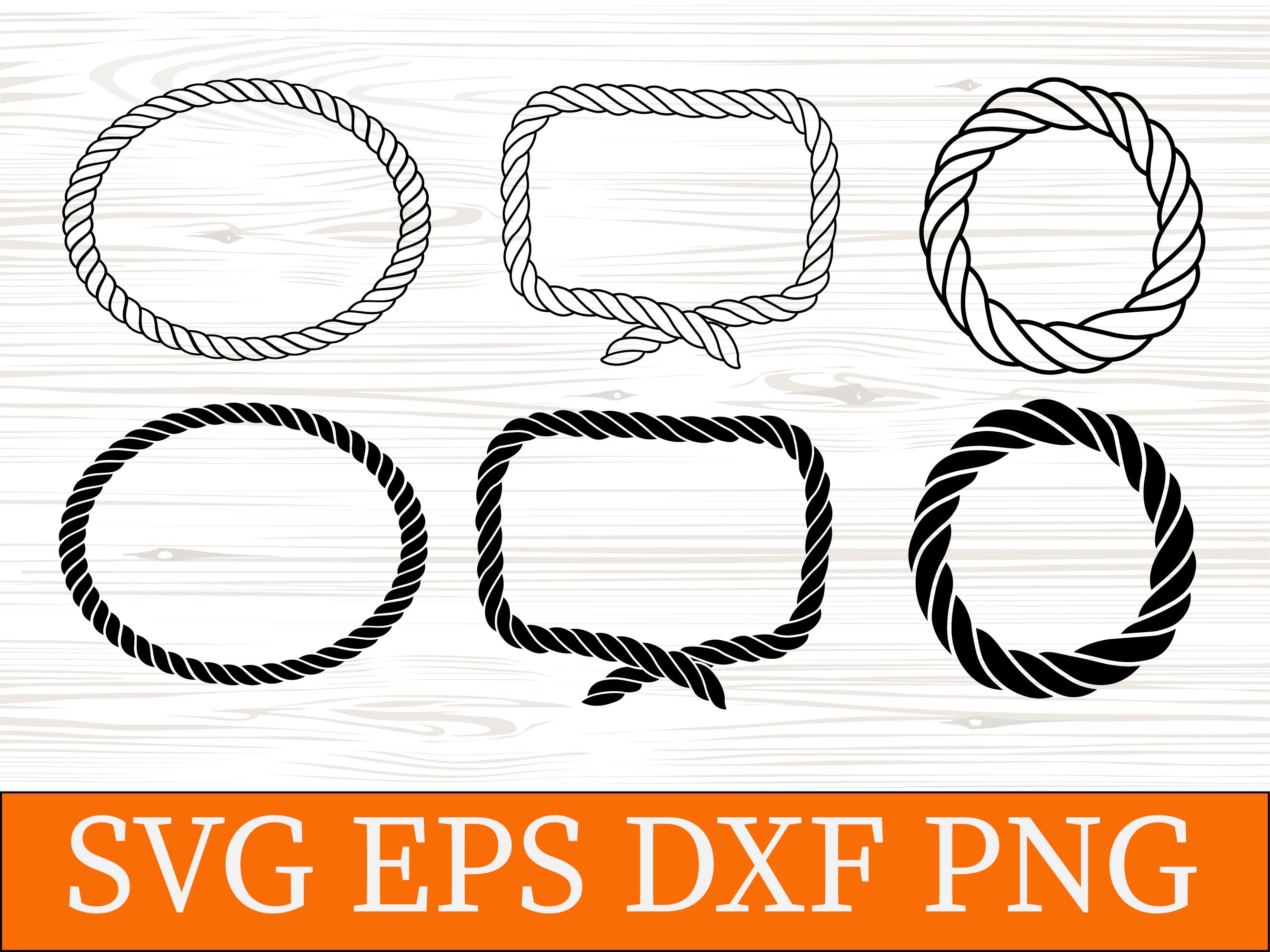 Rope Border Clipart Set, Frames, Knots (svg, Png, Eps, Dxf) - Etsy