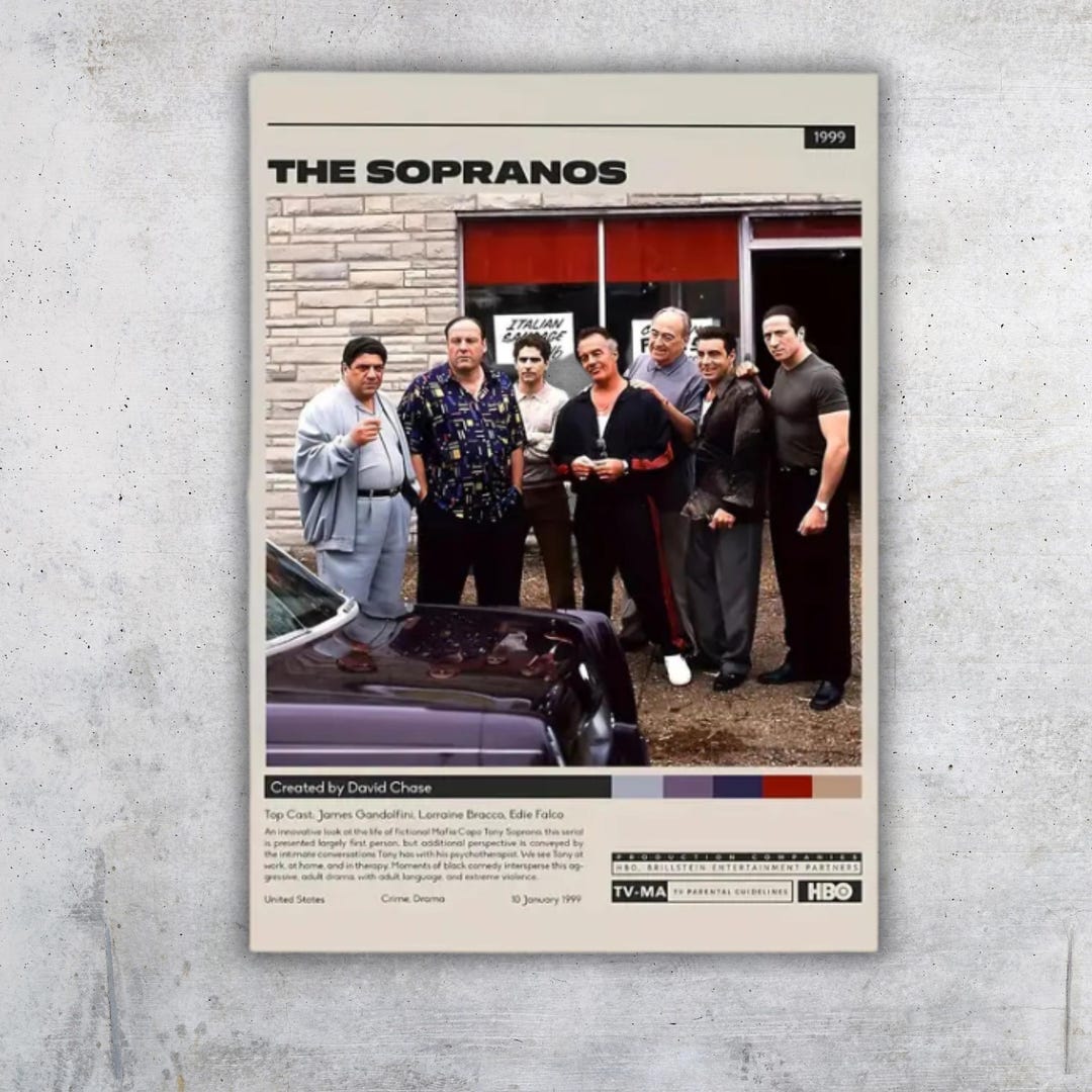 The Sopranos Canvas Wall Art – Retro TV Show Poster - Wall Poster ...