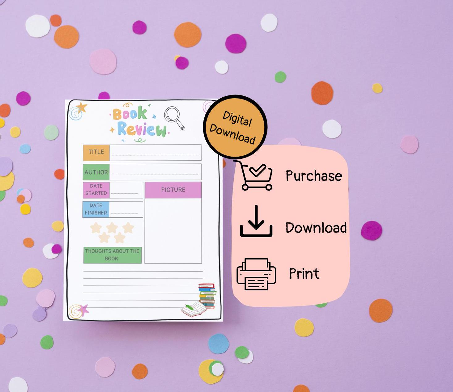 Book Review Template, Printable Book Review, Book Tracker, Book Club ...