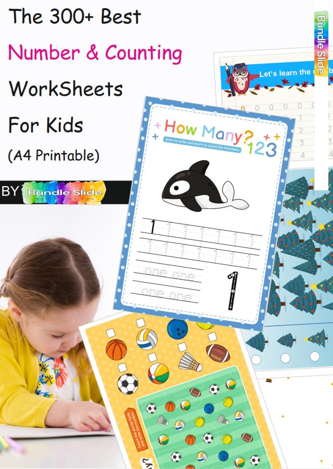 80 Kids Numbers and Counting Worksheets | Preschool and Kindergarten ...