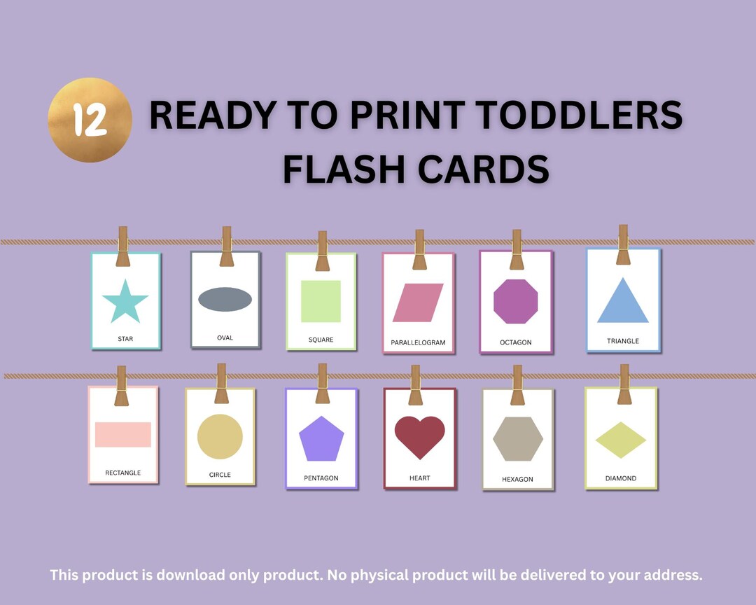 Shapes Flashcards for Kids | Montessori Geometric Shapes Flash Cards ...