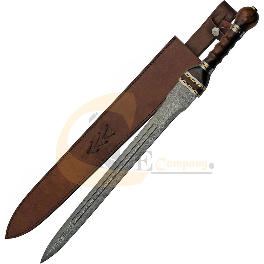 Hand-forged Damascus Steel Gladius Sword, Viking Roman Replica With ...