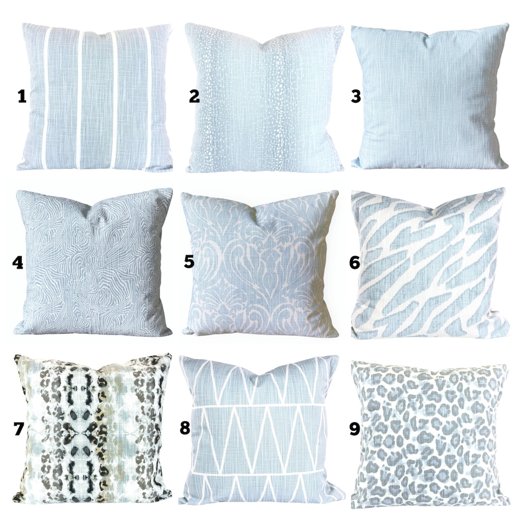 Pillow Covers Blue off White Throw Pillow Decorative Pillow Toss Pillow ...