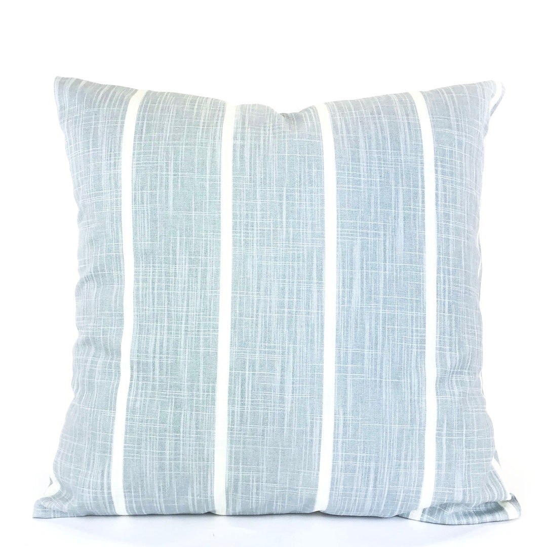 Light Blue off White Stripe Pillow Covers Decorative Pillow Cover Soft ...