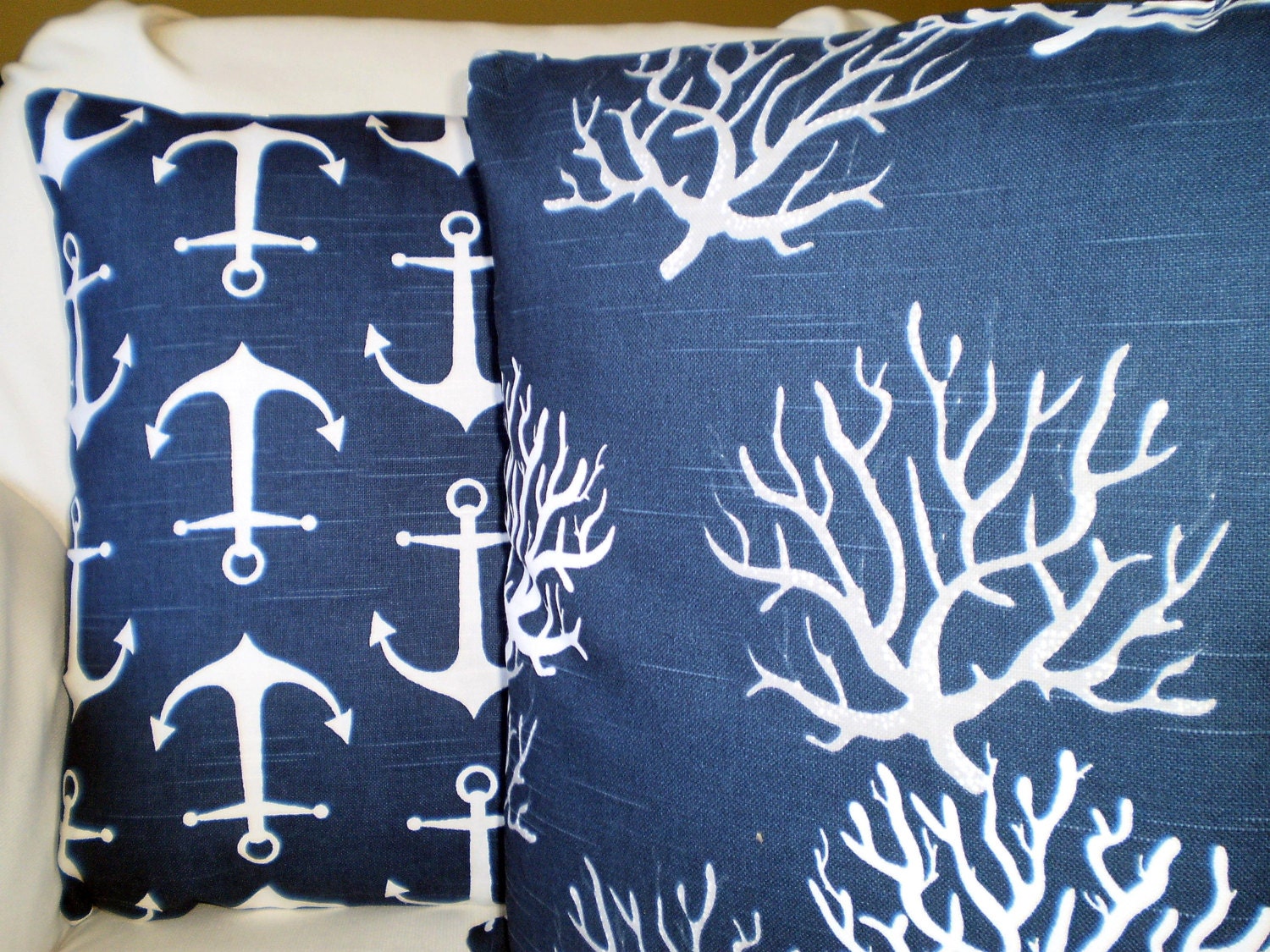Blue Nautical Throw Pillow Covers Cushions Light Navy Blue - Etsy