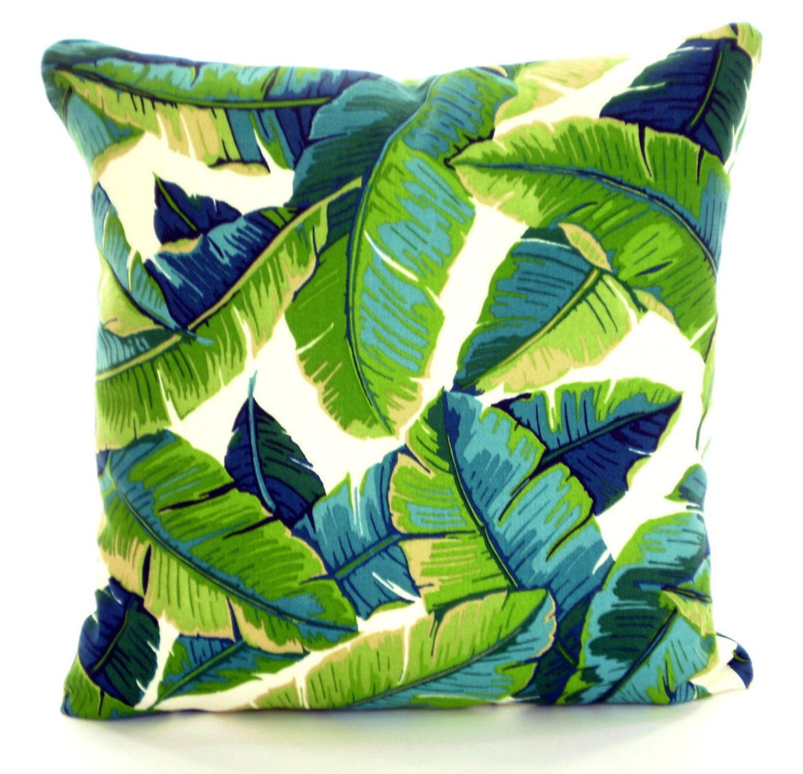 OUTDOOR Tropical Pillow Covers Palms Green Aqua Throw - Etsy