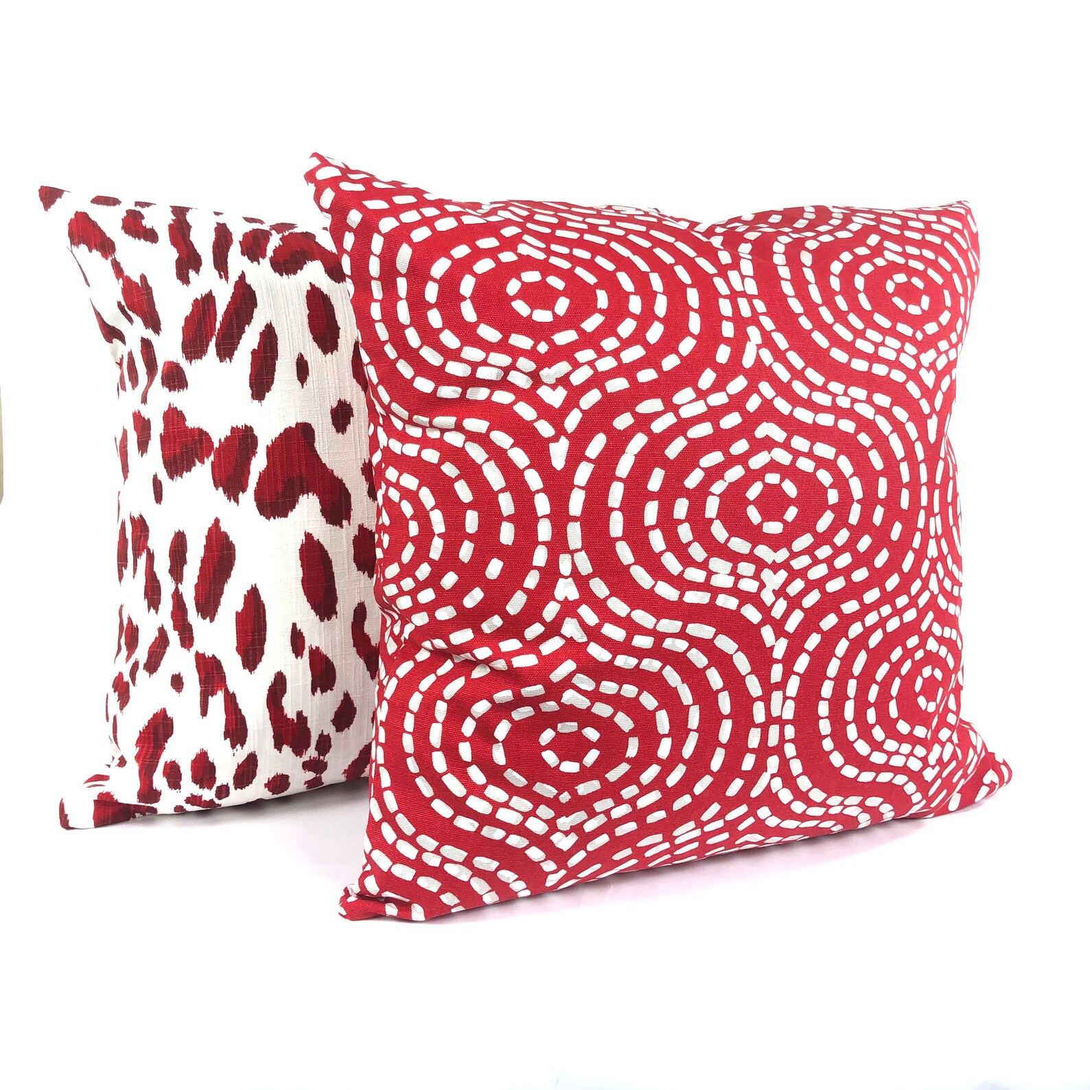 Red White Throw Pillow Covers Cushions Red White Geometric - Etsy