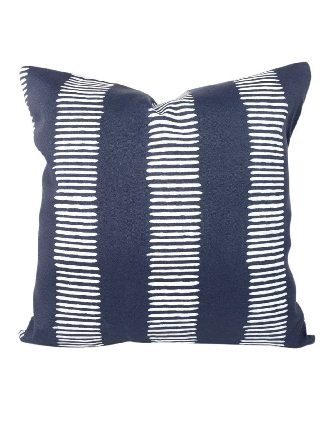 OUTDOOR Navy Blue Throw Pillow Covers Cushions Navy Blue White Stripe ...