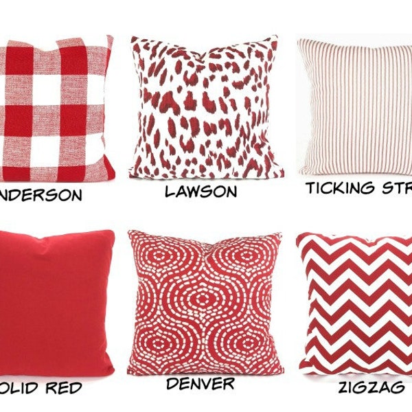 Red Throw Pillow - Etsy