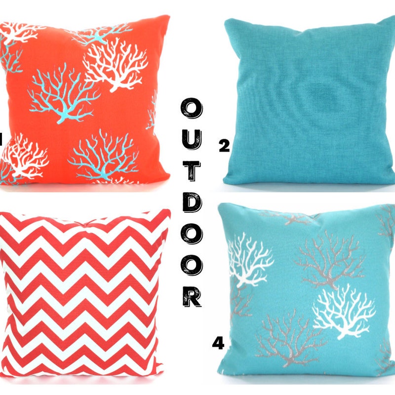 Coral Outdoor Pillows - Etsy