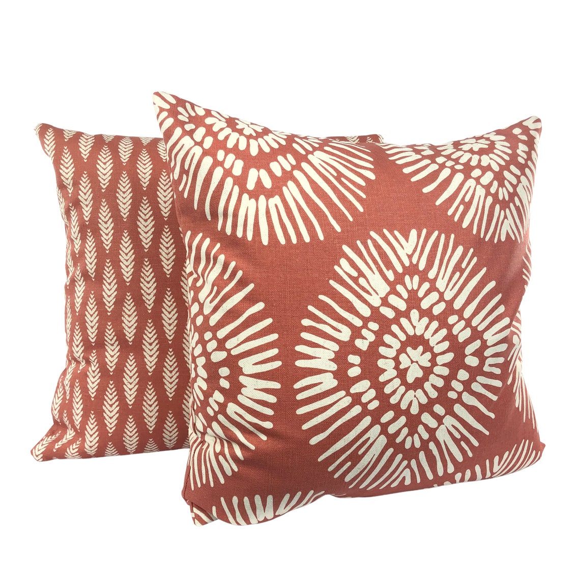 Pillow Covers Terracotta Cream Decorative Throw Pillows | Etsy