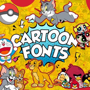 100+ Cartoon Font Bundle - Comic Fonts, Handwritten Styles, Kids Fonts ...