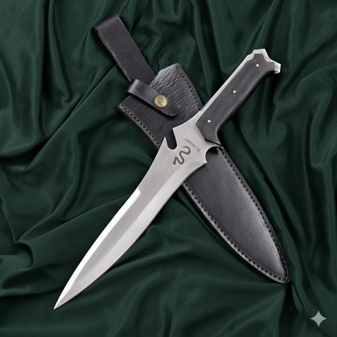 Resident Evil 4 Krauser Knife Replica: D2 Steel Blade, Black Micarta ...