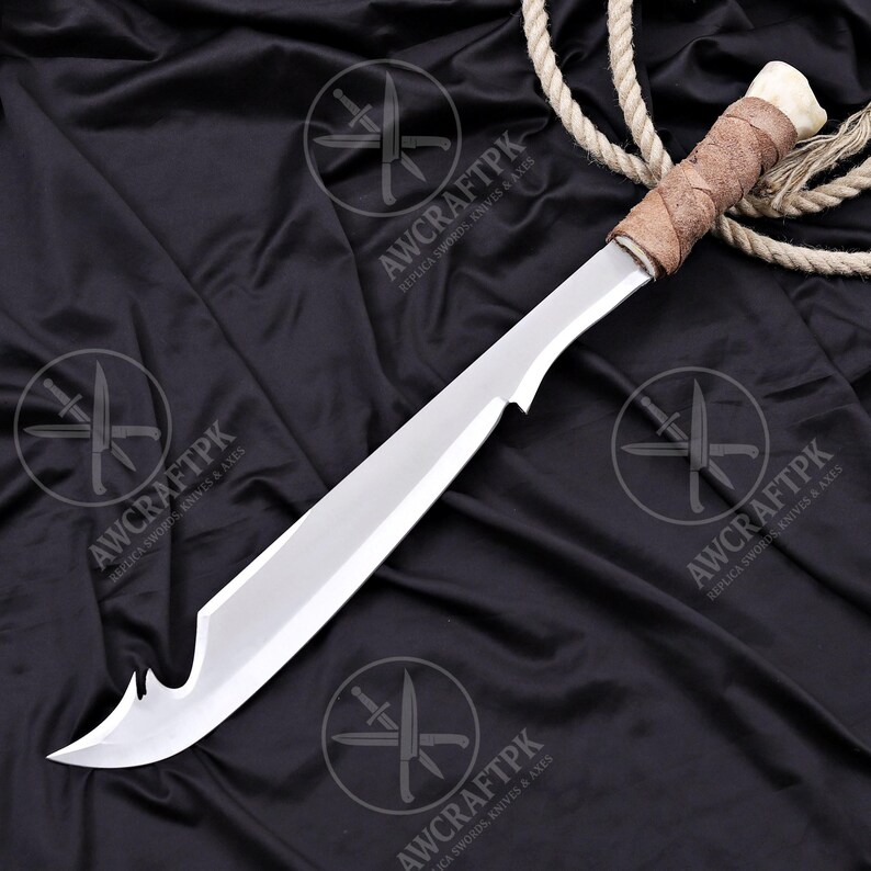 Predator 2 Machete Greyback Elder Sword Movie Cosplay Prop Leather ...