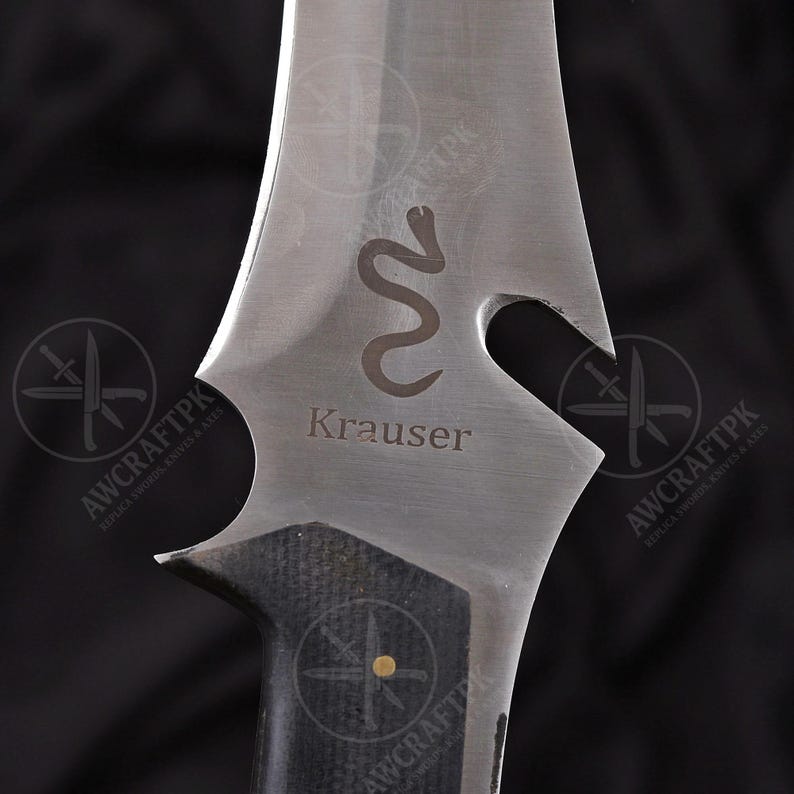 Resident Evil 4 Krauser Knife Replica: D2 Steel Blade, Black Micarta ...