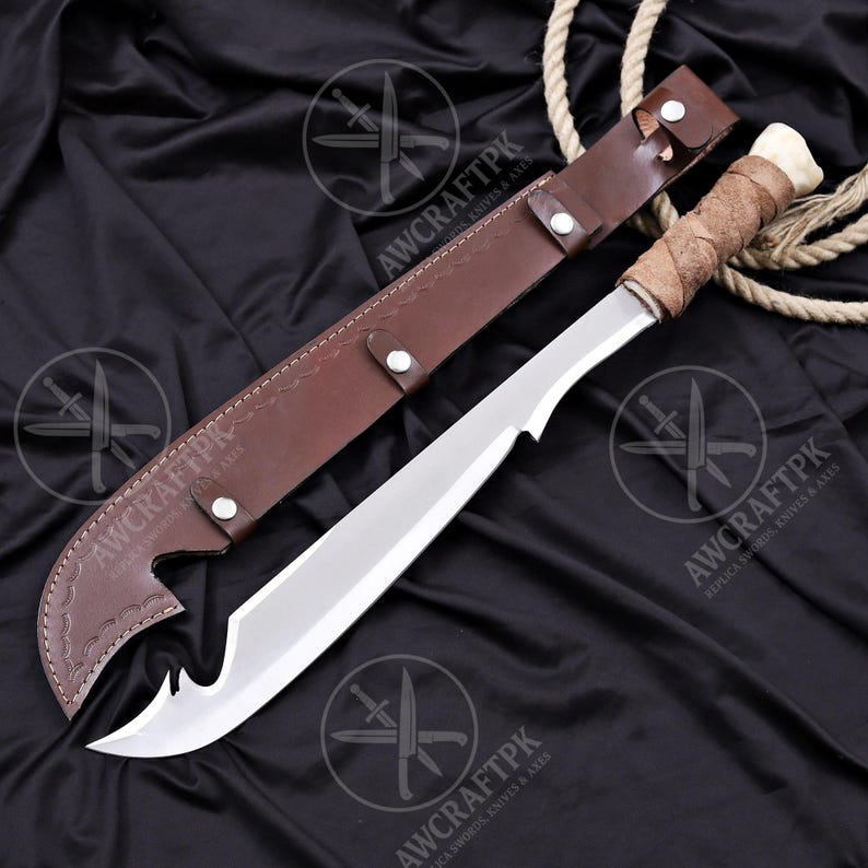 Predator 2 Machete Greyback Elder Sword Movie Cosplay Prop Leather ...