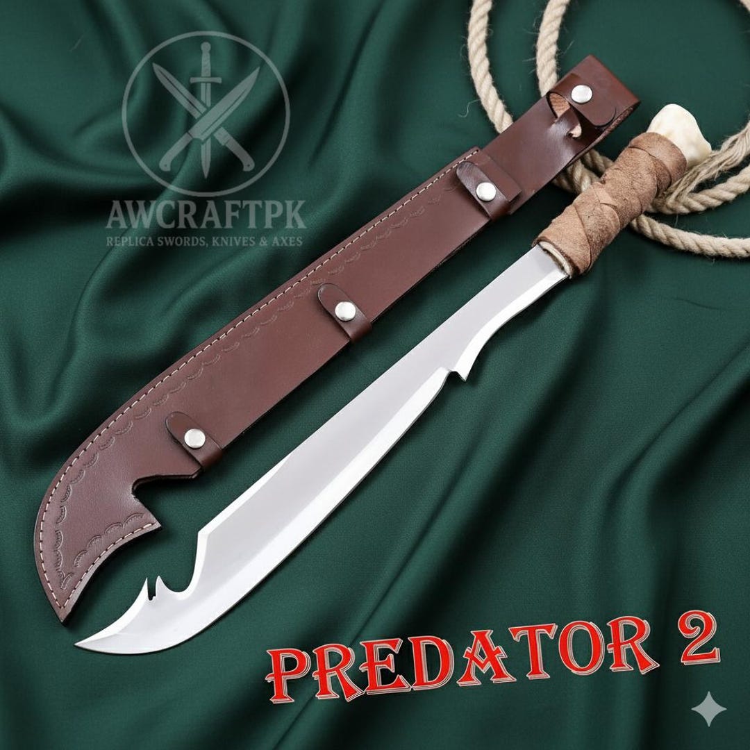Predator 2 Machete Greyback Elder Sword Movie Cosplay Prop Leather ...