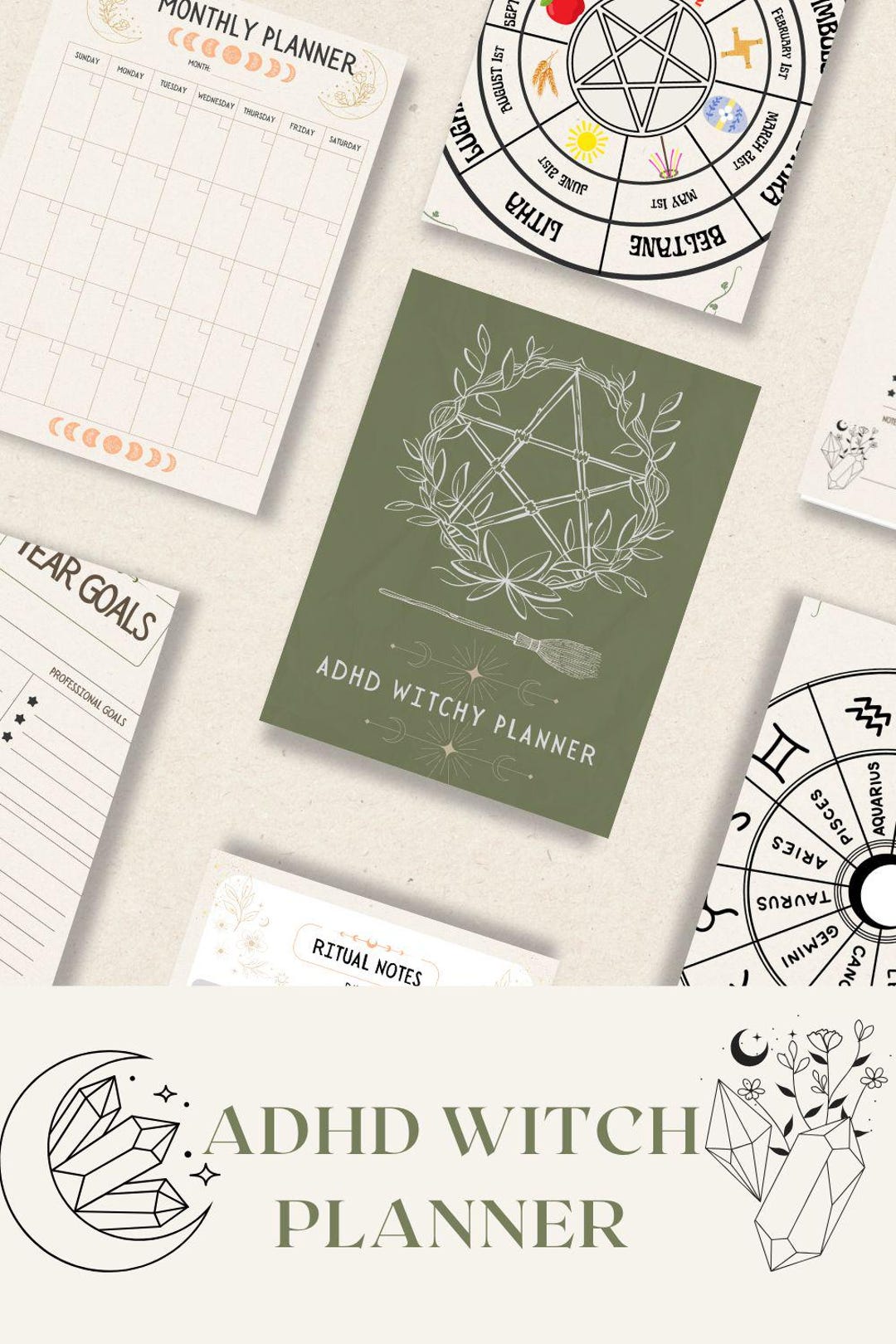 ADHD Witch Planner, Weekly, Monthly, Pagan (digital Download) - Etsy