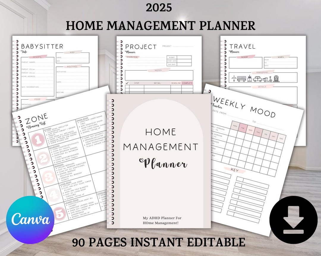 Home Management Planner, Printable Household Planner, Family Planner ...